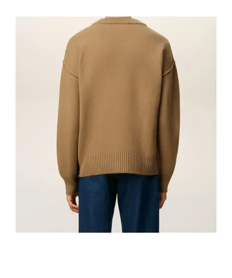 Ami De Coeur V-neck Cardigan - Camel/black