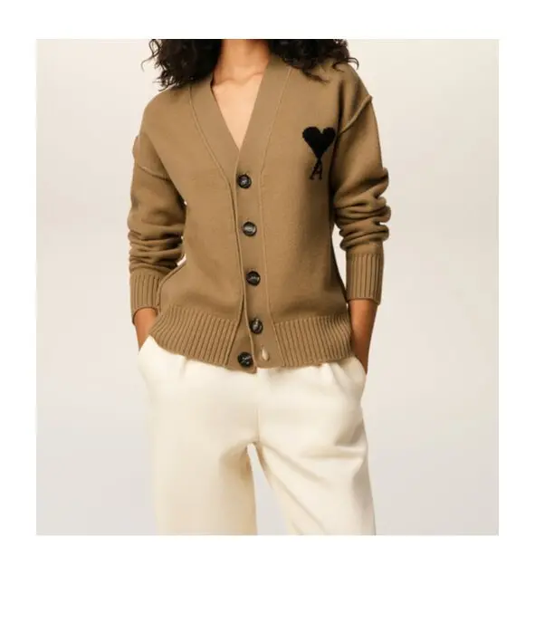 AMI Paris De Coeur V-neck Cardigan