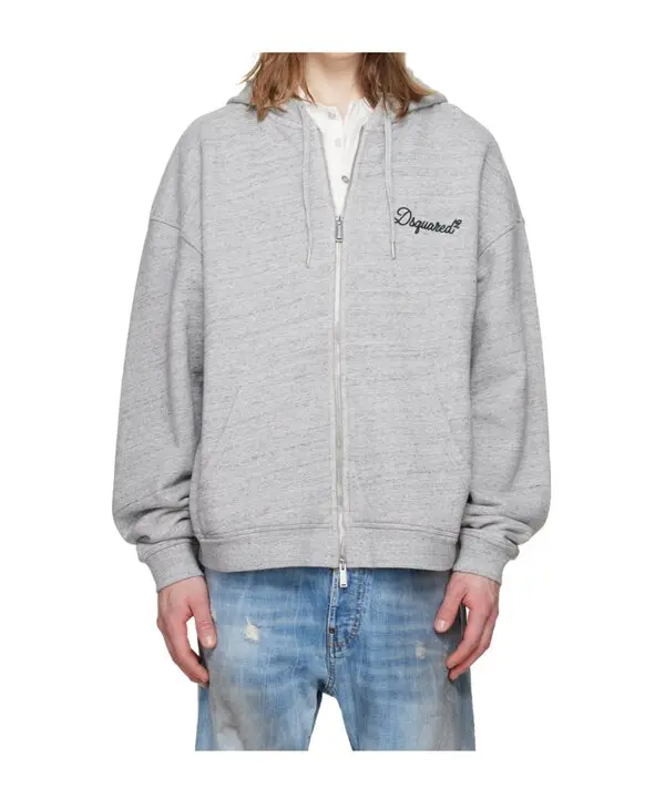 Dsquared2 Zip-up Hoodie With Embroidered Logo