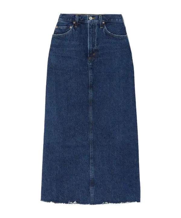 AGOLDE Hilla Denim Maxi Skirt - Blue