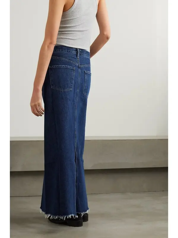 AGOLDE Hilla Denim Maxi Skirt - Blue