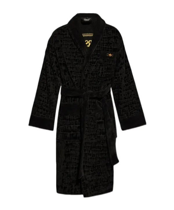 Versace Long-sleeved Bathrobe - Black
