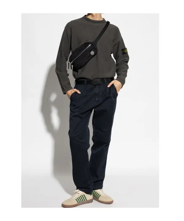 Stone Island Compass Patch Crewneck Knitted Sweater - Grey