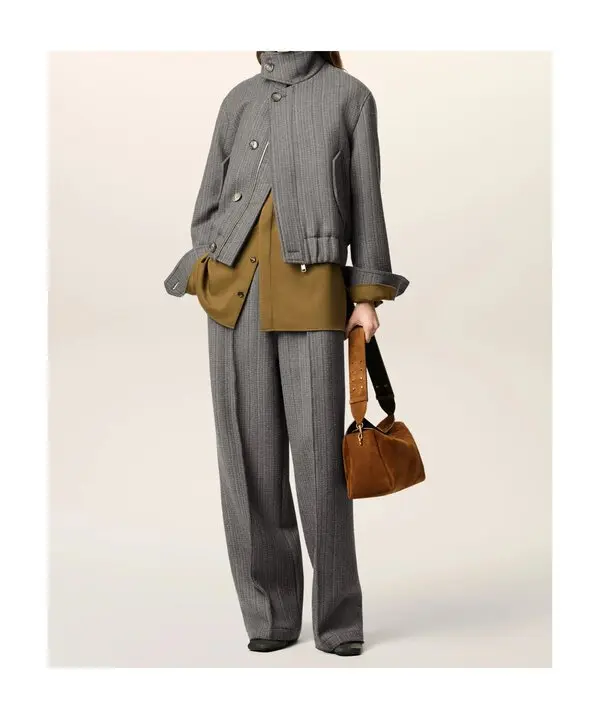 Ami Herringbone Elasticated Trousers