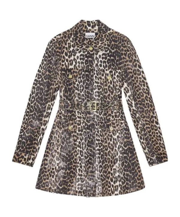 GANNI Print Foil Mini Dress