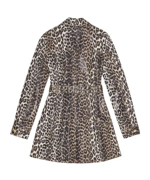GANNI Print Foil Mini Dress