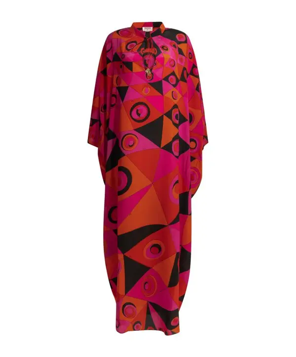 Emilio Pucci Geometric Print Kaftan Dress - Red