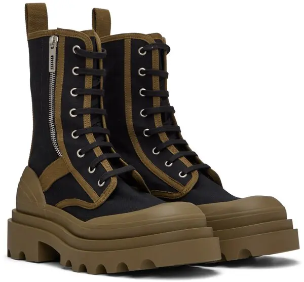 Bottega Veneta Trek Lace-up Boots With Rubber Toe