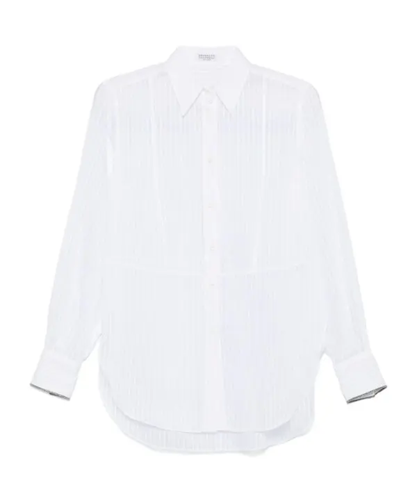 Brunello Cucinelli Striped Shirt - White