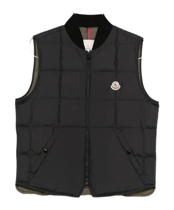 Moncler Elberton Square-quilted Down Gilet - Black