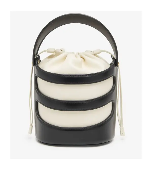 Alexander McQueen Logo Printed Drawstring Bucket Bag - Black