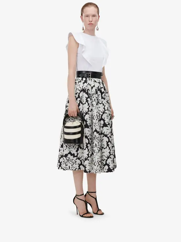 Alexander McQueen Logo Printed Drawstring Bucket Bag - Black