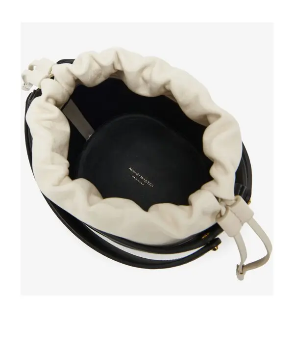 Alexander McQueen Logo Printed Drawstring Bucket Bag - Black