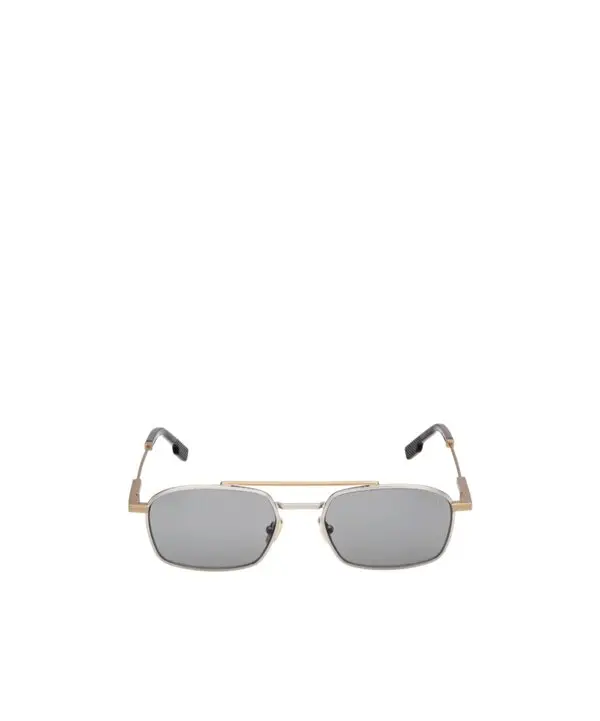 Zegna Full Frame Rectangular Sunglasses - Gray