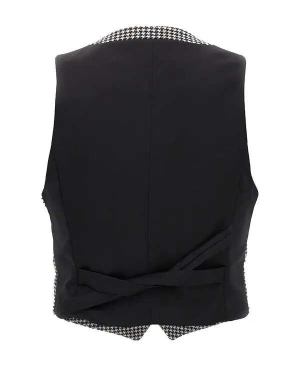 Alexandre Vauthier Houndstooth Patterned Vest With Crystal Buttons
