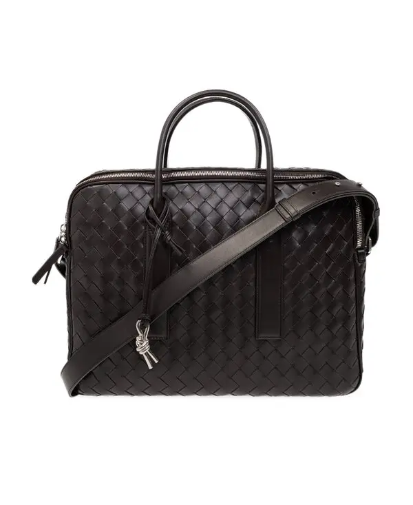 Bottega Veneta All-over Intrecciato Travel Bag - Chocolate Brown