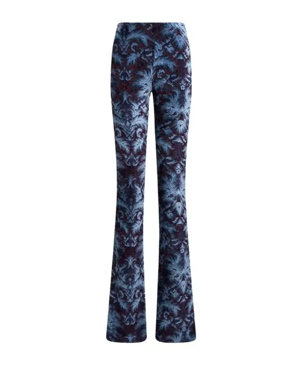 Etro Printed Velvet Flared Trousers