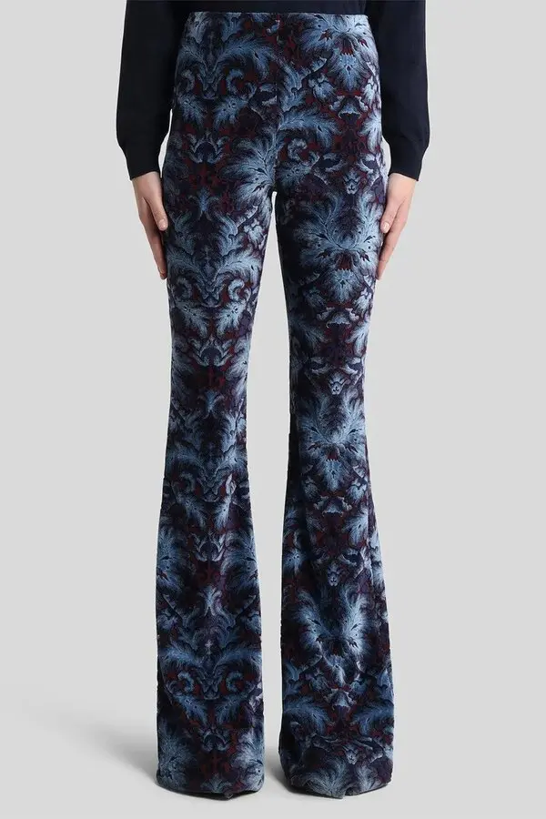 Etro Printed Velvet Flared Trousers