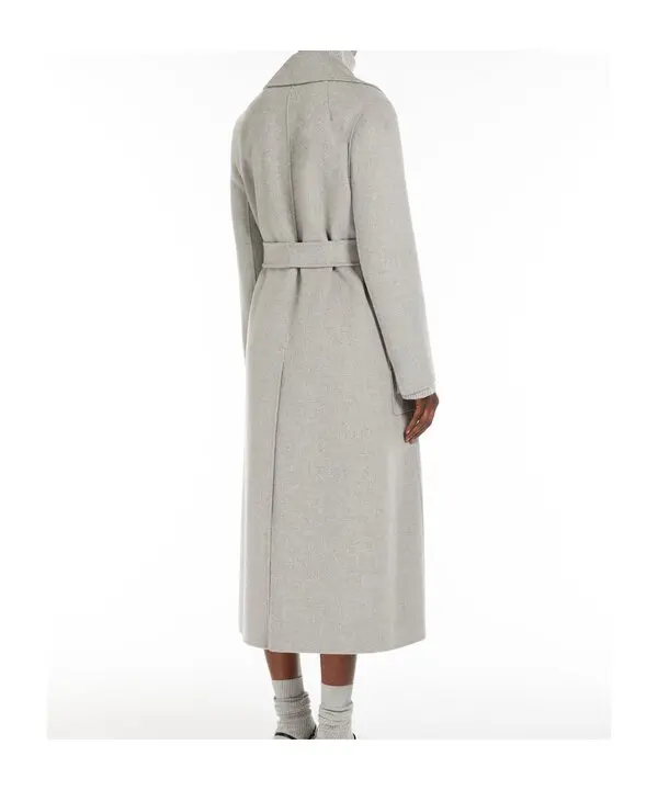 Max Mara Belted Long-sleeved Coat - Medium Gray