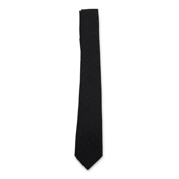 Saint Laurent Polka-dot Neck Tie - Black