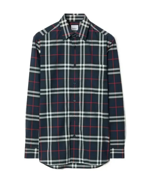 Burberry Check-pattern Long Sleeved Shirt