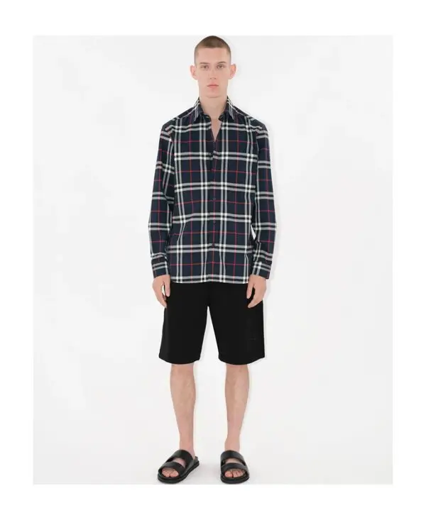 Burberry Check-pattern Long Sleeved Shirt