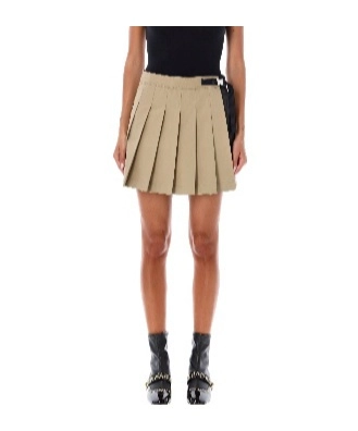 Dior Christian Pleated Wrap Mini Skirt - Beige