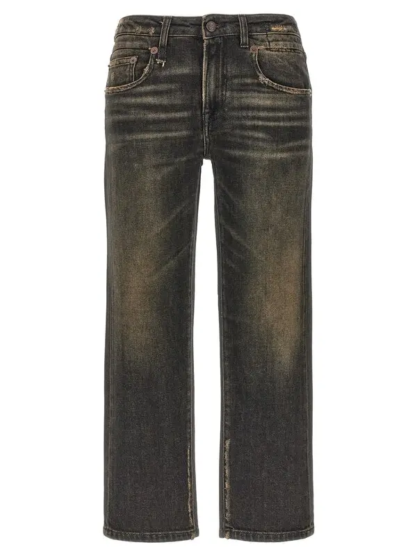 R13 Logo Denim Pants - Black