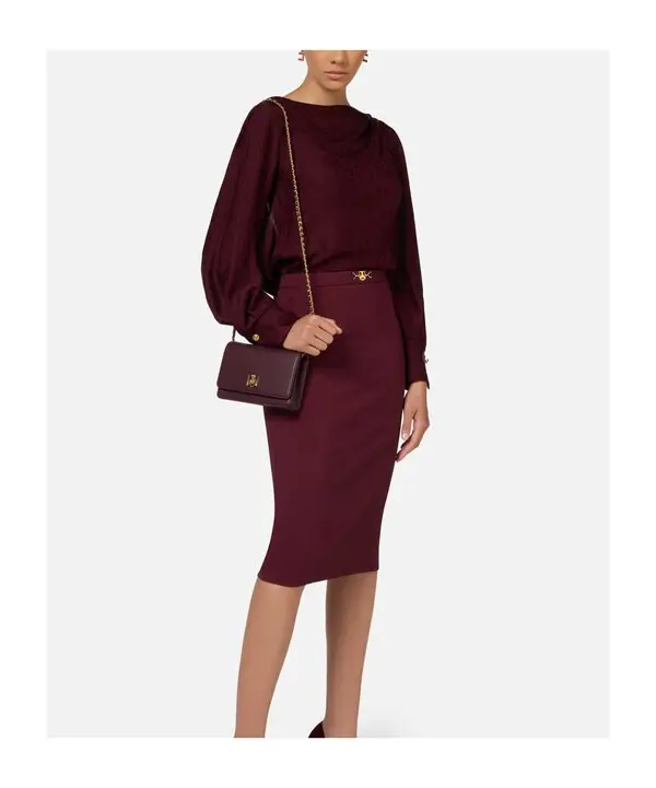 Elisabetta Franchi Jacquard Satin Bodysuit-style Blouse