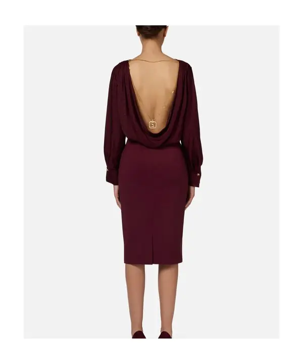 Elisabetta Franchi Jacquard Satin Bodysuit-style Blouse