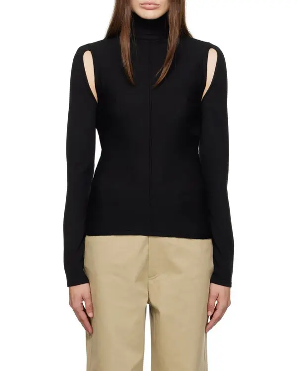 Khaite Cut-out Detailed Turtleneck Top