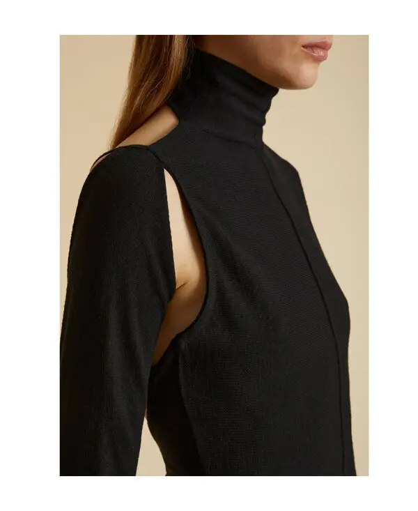 Khaite Cut-out Detailed Turtleneck Top