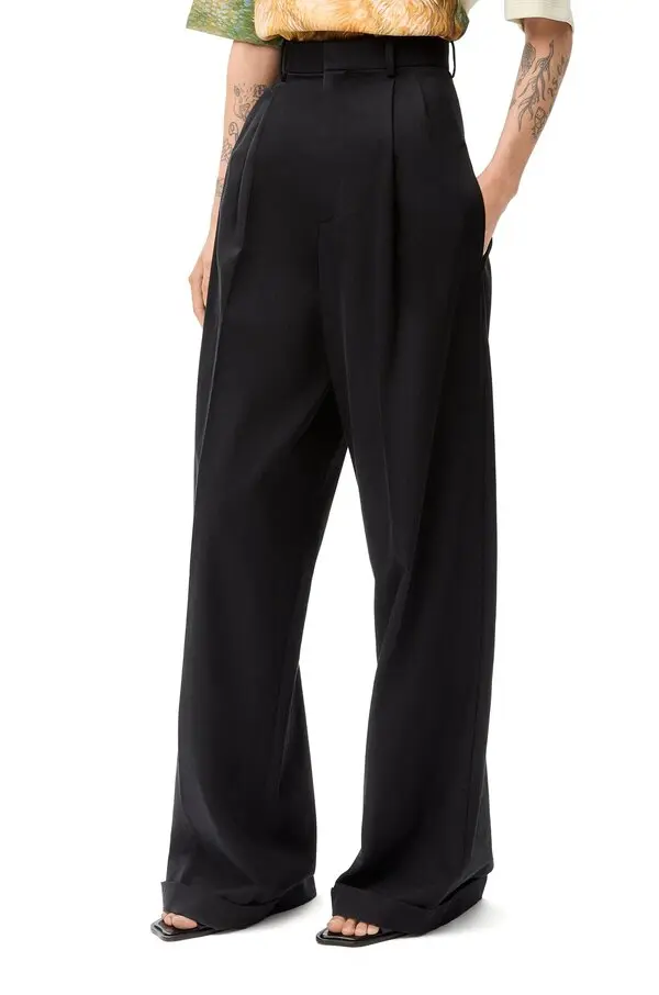 Loewe Pleated Cotton And Silk Trousers