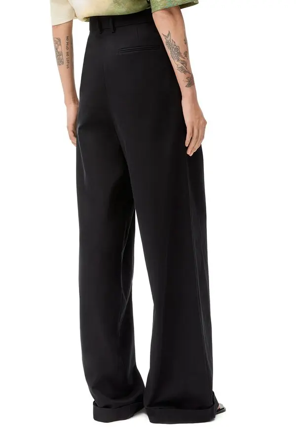Loewe Pleated Cotton And Silk Trousers