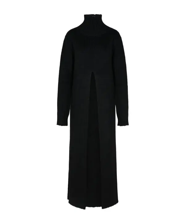JIL SANDER High-neck Knitted Maxi Dress With Front Slit