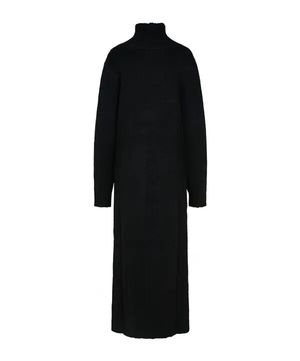 JIL SANDER High-neck Knitted Maxi Dress With Front Slit