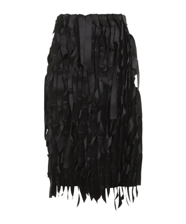 Prada Ribbon Embellished Asymmetric Hem Skirt
