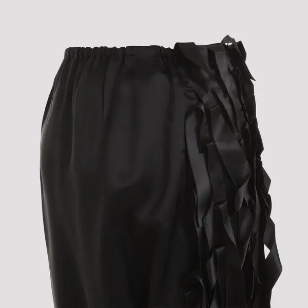Prada Ribbon Embellished Asymmetric Hem Skirt