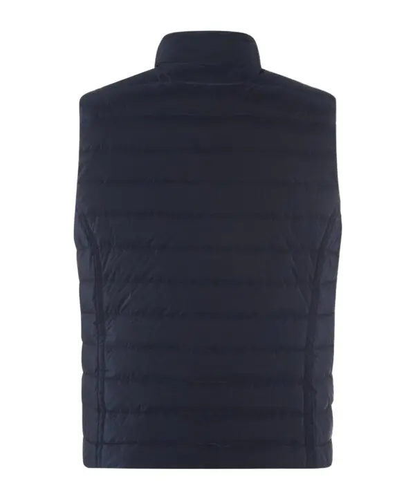 MOORER Quilted Stand Collar Vest - Black