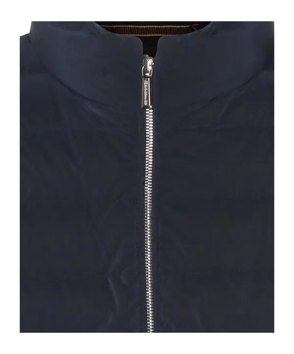 MOORER Quilted Stand Collar Vest - Black