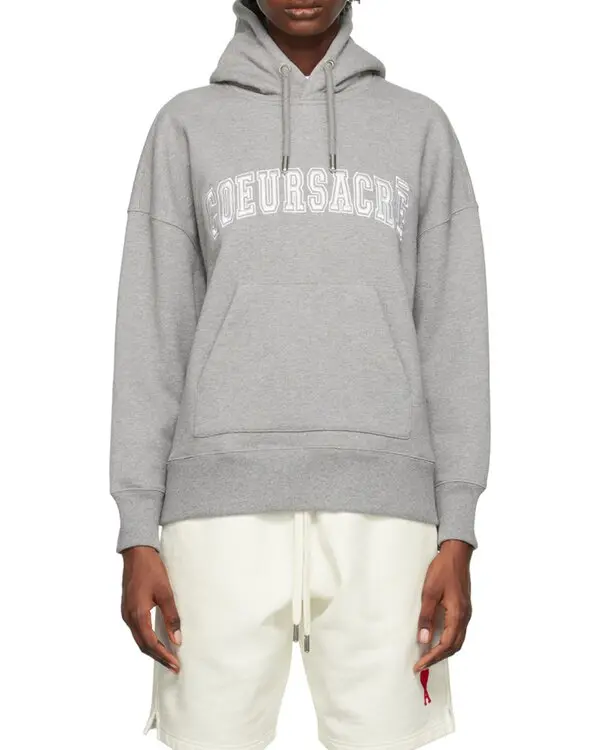 AMI Paris Coeur Sacre Embroidered Drawstring Hoodie