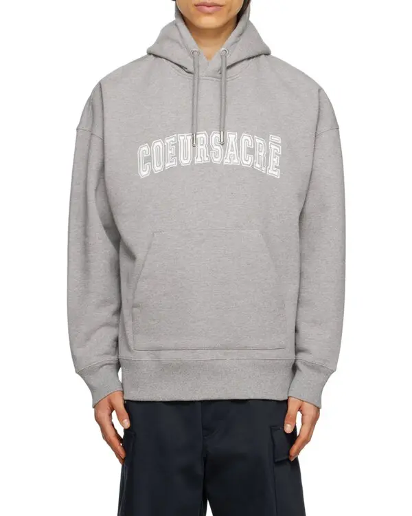 AMI Paris Coeur Sacre Embroidered Drawstring Hoodie