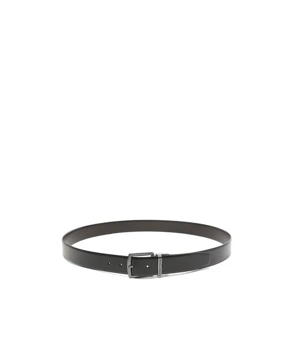 Emporio Armani Engraved Logo Leather Belt