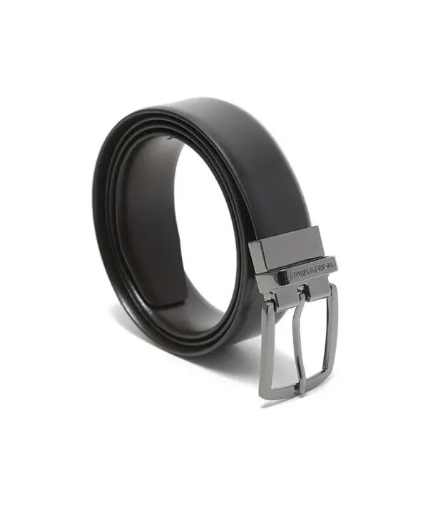 Emporio Armani Engraved Logo Leather Belt
