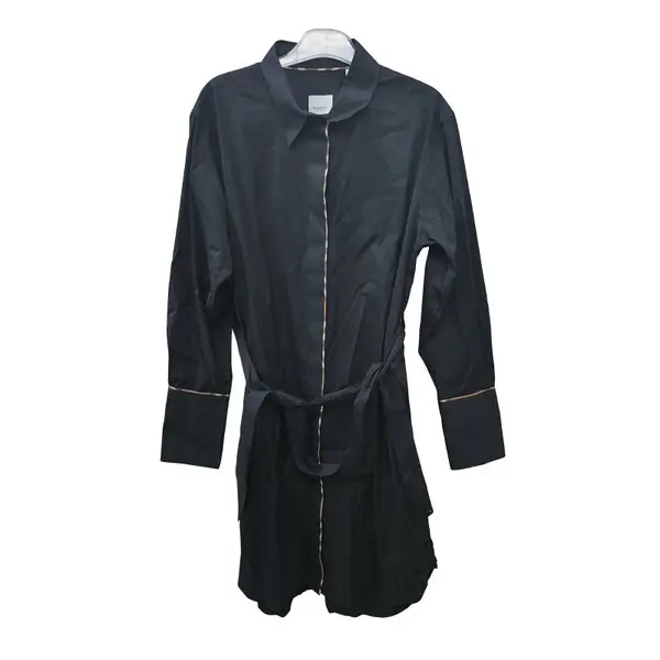 Burberry Check Trim Stretch Cotton Shirt Dress