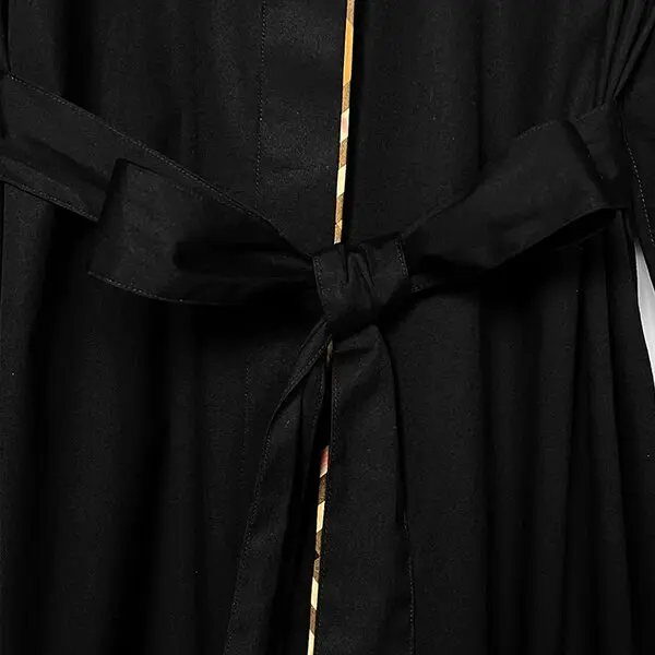 Burberry Check Trim Stretch Cotton Shirt Dress