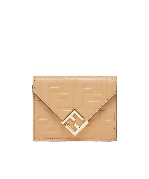 Fendi Ff Diamonds Tri-fold Wallet - Brown