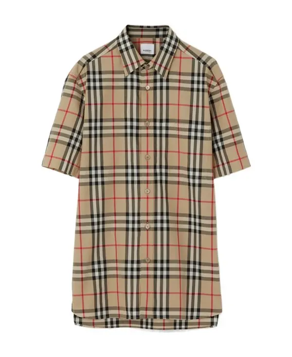 Burberry Checked Short-sleeved Shirt - Archives Beige