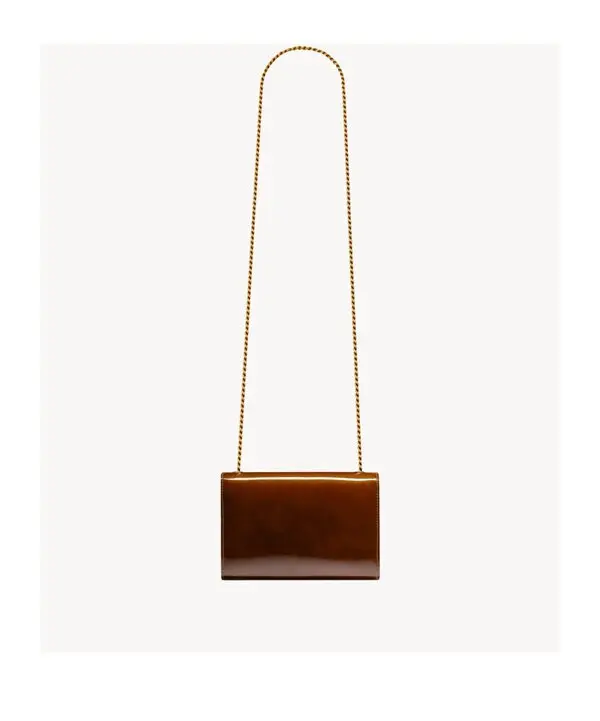 Saint Laurent Kate Foldover Top Small Shoulder Bag - Chataigne