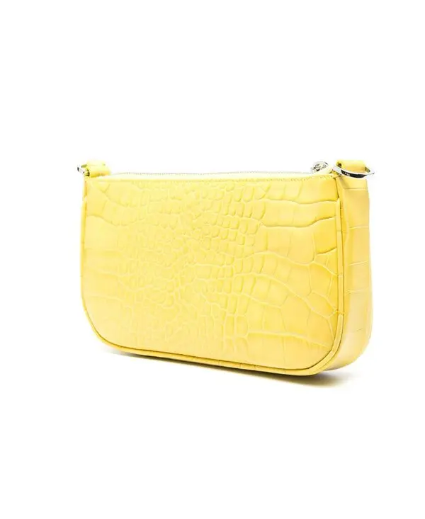 By Far Croc Effect Embossed Shoulder Bag